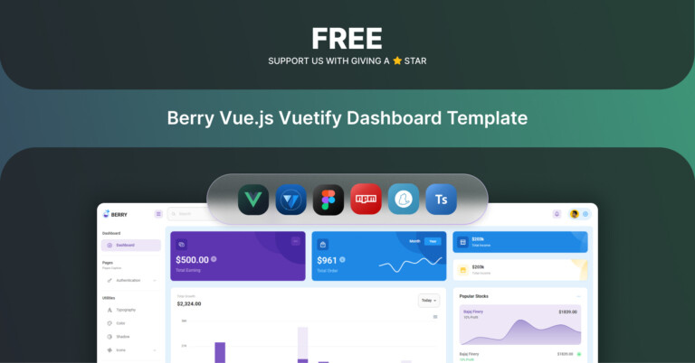 Berry Free Vuetify VueJs Admin Template - CodedThemes
