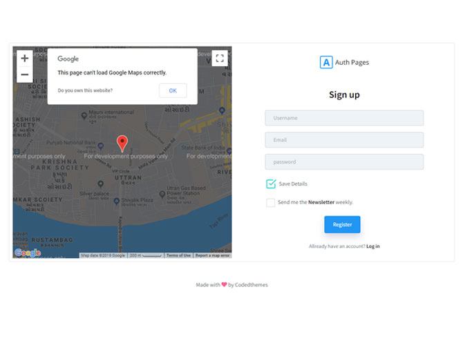 bootstrap authentication forms bundle by codedthemes