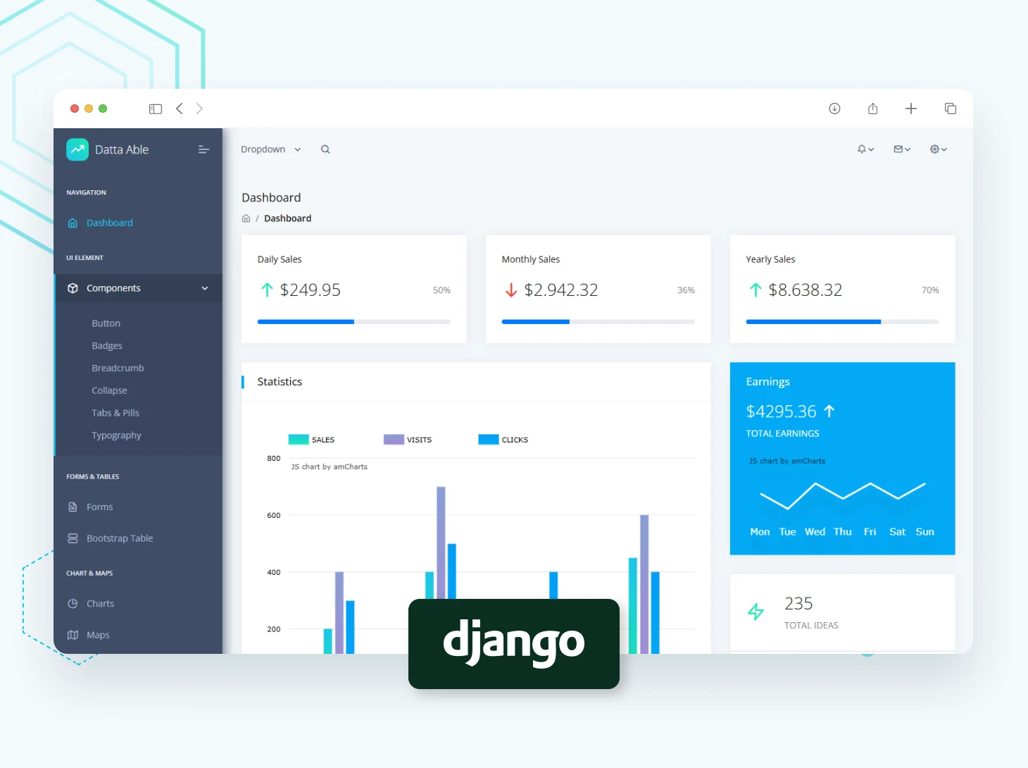 Datta Able Django React Free Admin Template